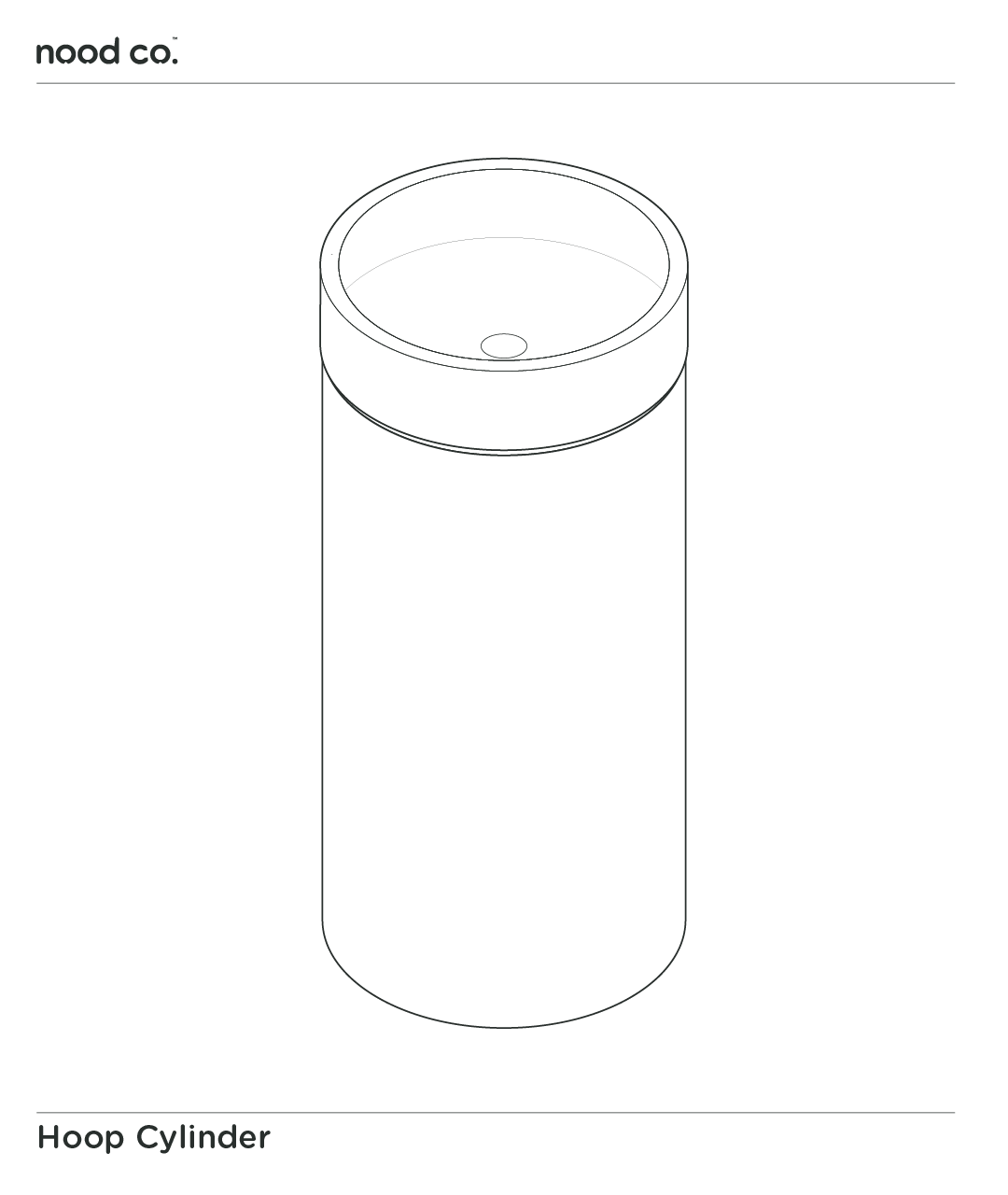 Cylinder - Hoop Basin in Paperbark | Nood Co